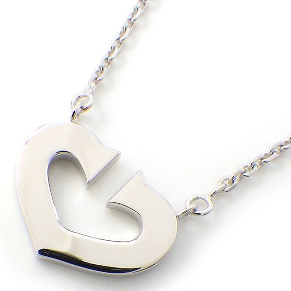 Cartier | Bags | Cartier C Heart Necklace White Gold | Poshmark